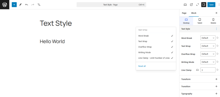 Text Style - enBlocks